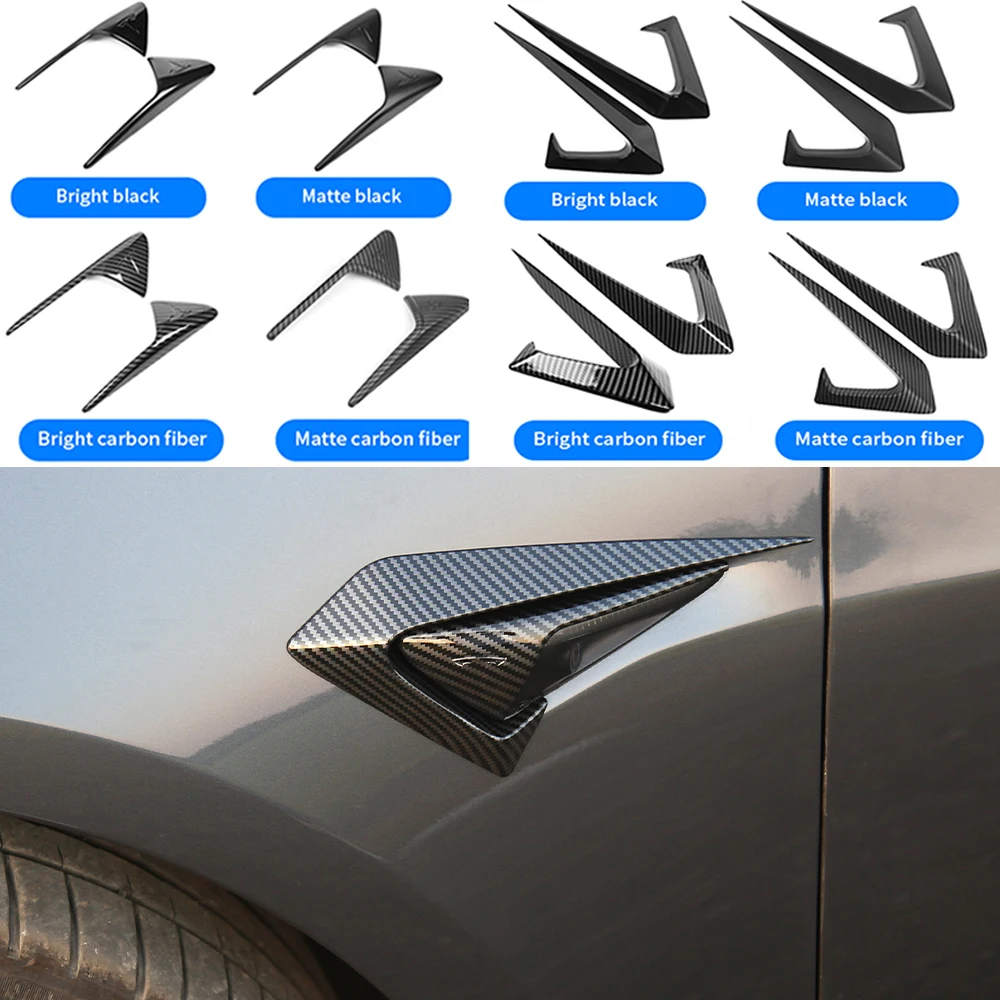 2PCS-Car-Side-Camera-Protection-Cover-Sticker-Carbon-Fiber-ABS ...