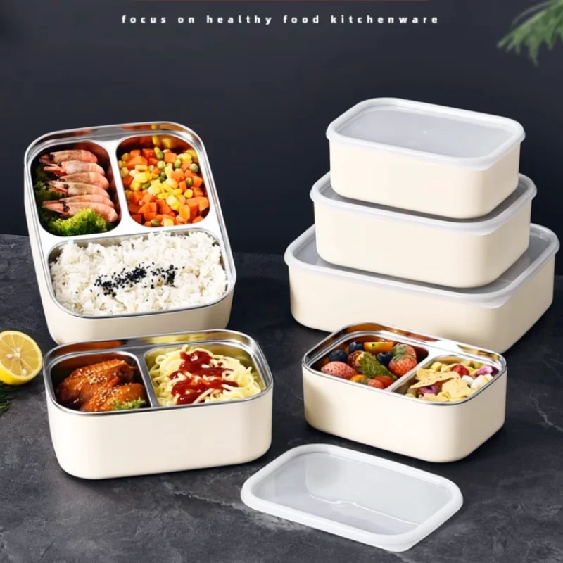 Stainless-Steel-Compartment-Lunch-Box-Crisper-Box-Office-Worker ...