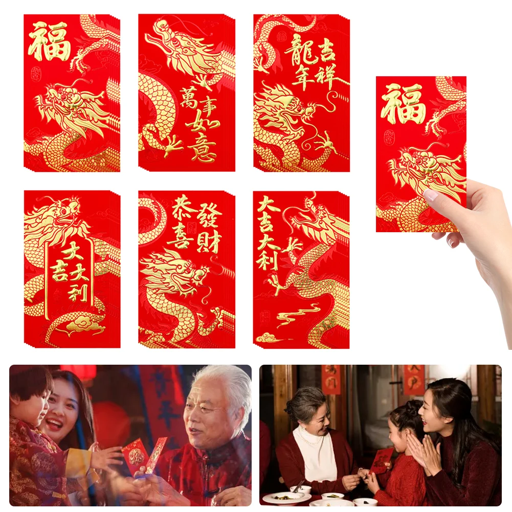 36-108pcs-Chinese-Red-Envelopes-2024-New-Year-Dragon-Red-Packet-New ...