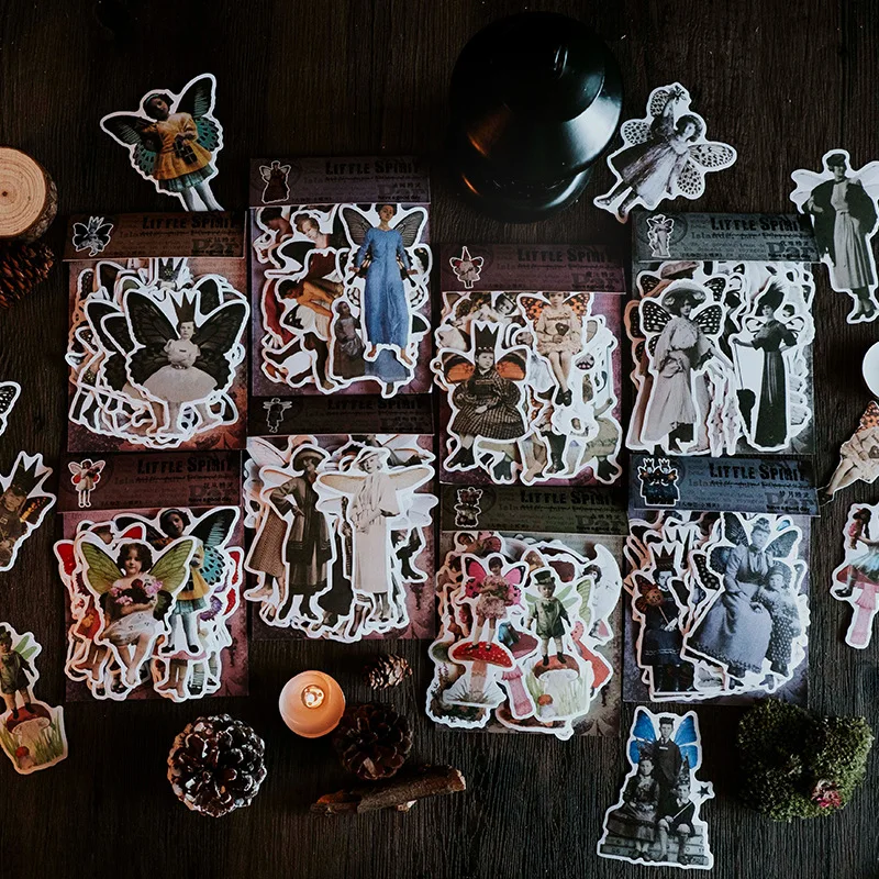 30PCS-Vintage-Elf-Series-Decorative-Stickers-Pack-Retro-Character ...