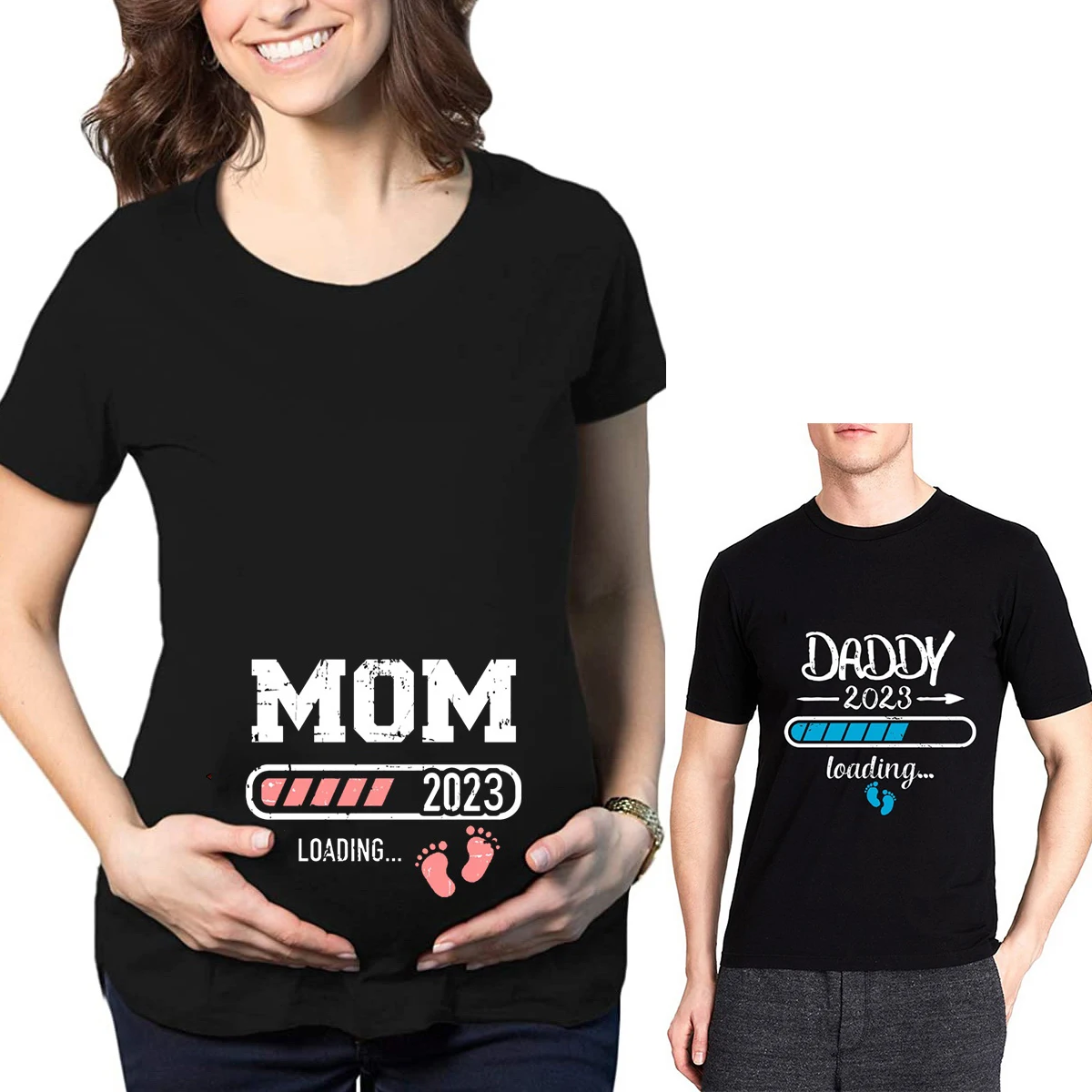 Camiseta-de-maternidad-con-estampado-de-pap-mam-beb-hombres-y-mujeres ...
