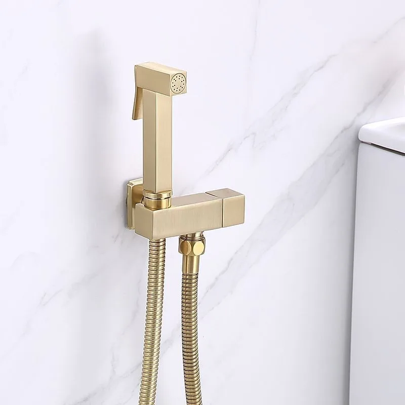 Square-Brass-Bidet-Faucet-Single-Cold-Water-Tap-Handheld-Bidet-Spray ...