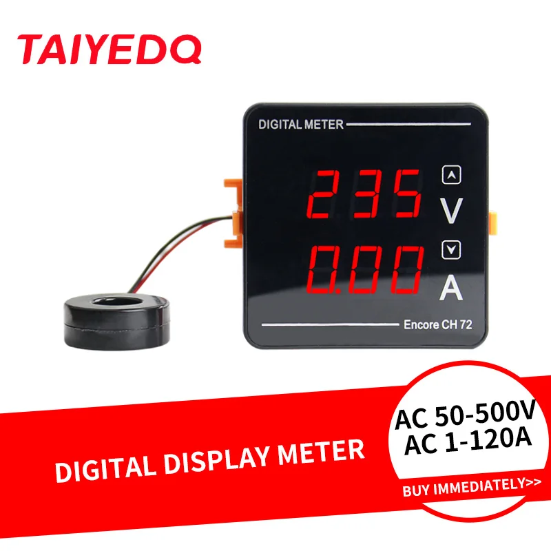AC50-500V 1-120A Digital Display Voltage And Current Dual Vol Meter ...