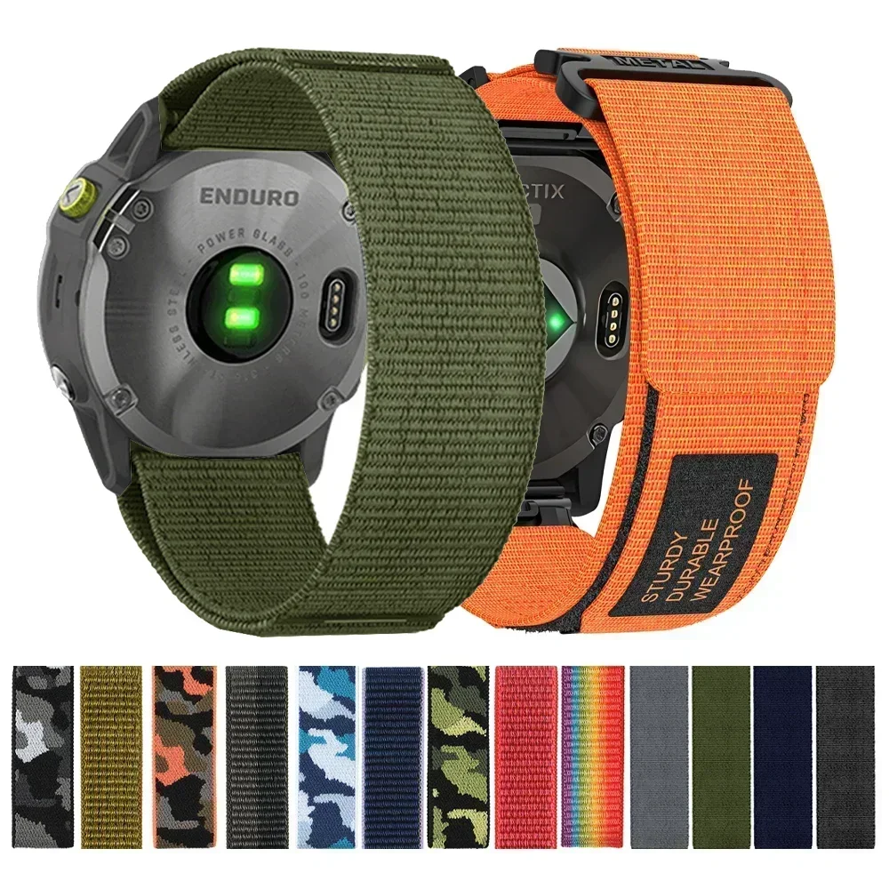 22 26mm Quick Release Nylon Loop Strap for Garmin Fenix 8 E 47mm 8X ...