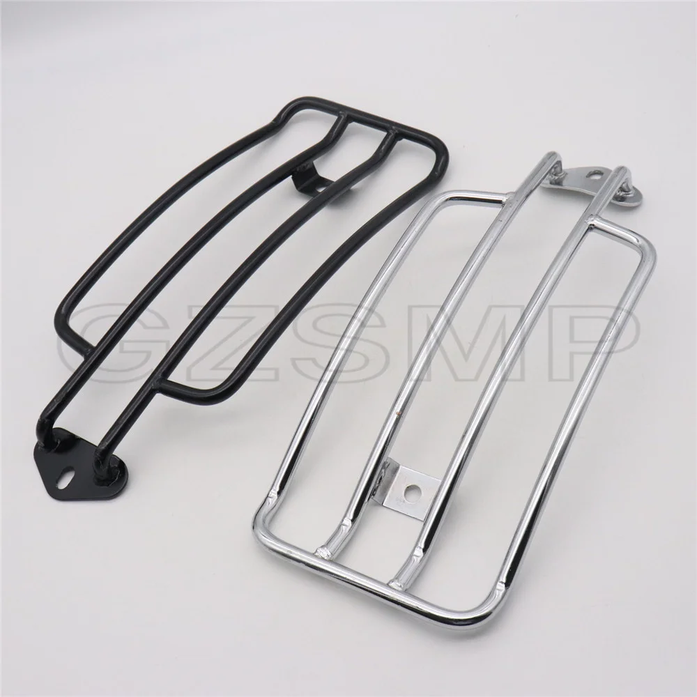 Black Chrome Motorcycle Rear mudguard Solo Seat Luggage Rack Support ...