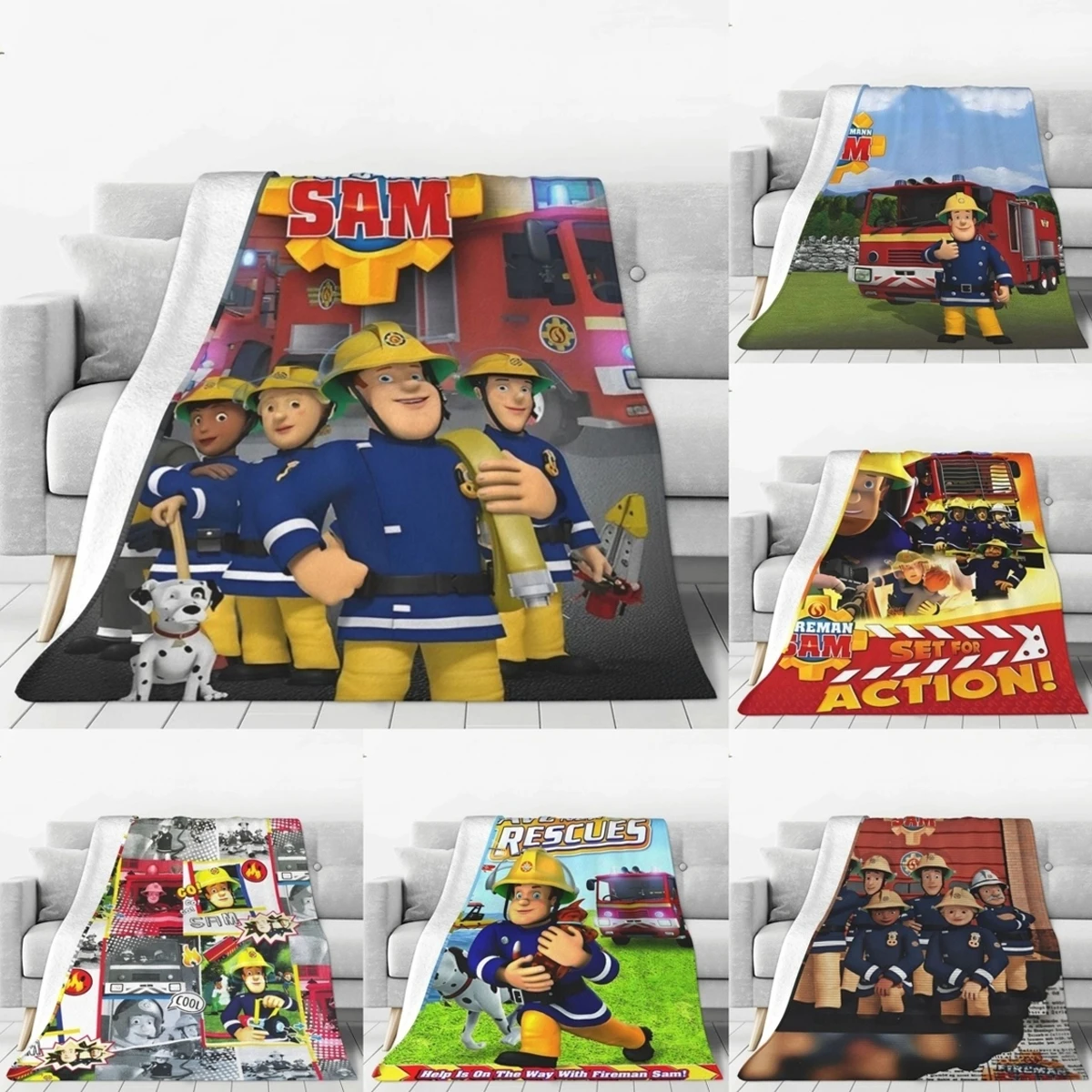 Fireman Sam Company Cartoon Knitted Blanket Fleece Education ...