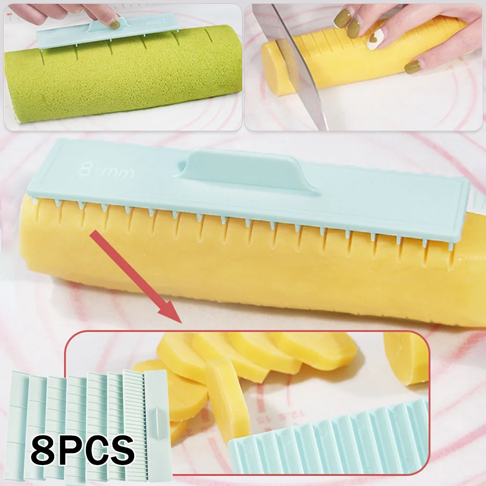 8Pcs-ABS-Pastic-Biscuit-Cake-Rolling-Mold-Graduated-Scale-Balance-Ruler ...