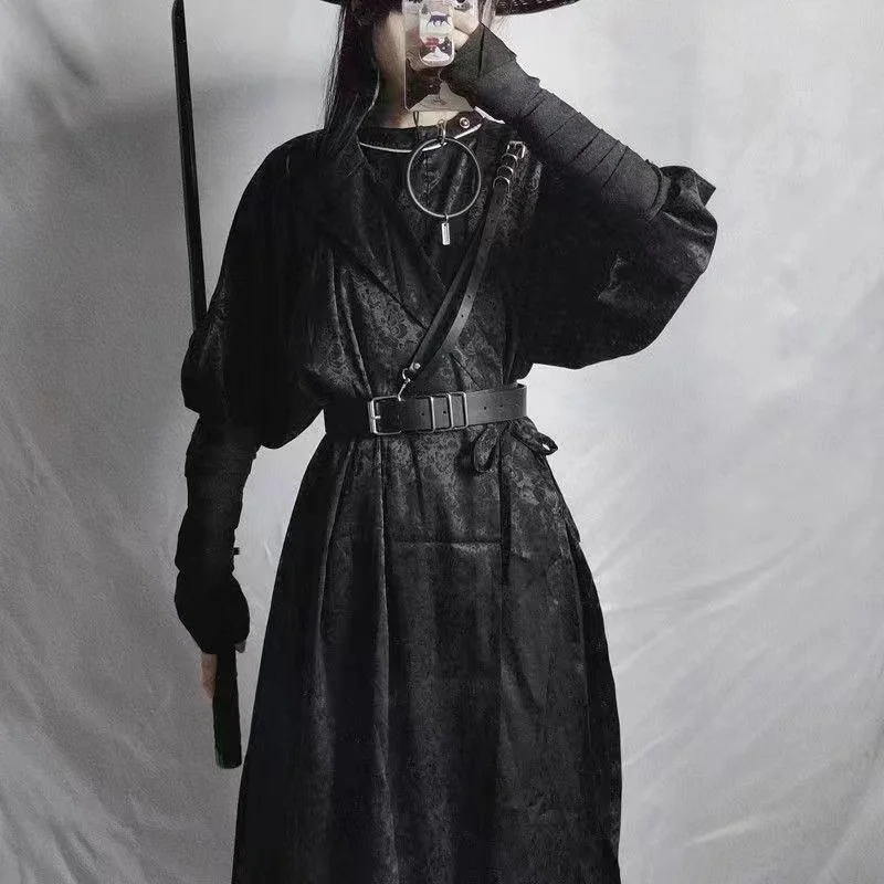 Black-Men-Women-Hanfu-Dress-Traditional-Tang-Dynsaty-Round-Collar-Robe ...