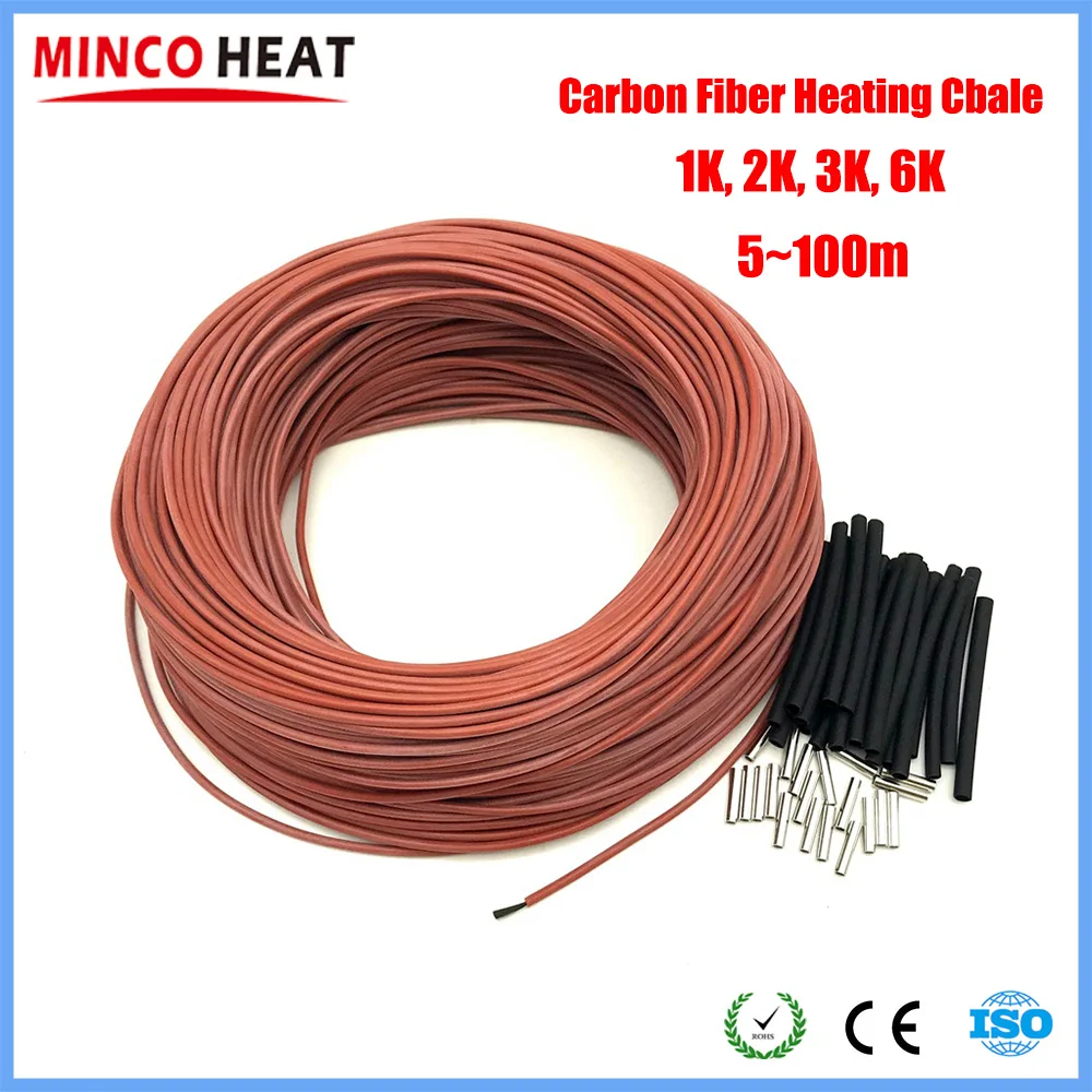 6k 1k 2k 3k High Quality Thicker Silicone Rubber Carbon Fiber Heating ...