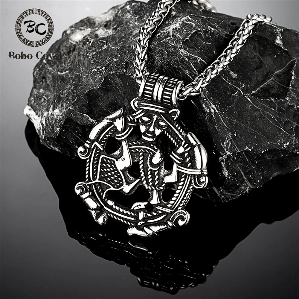 Norse Mythology Loki Necklaces Men Hollow Stainless Steel Viking Runes ...