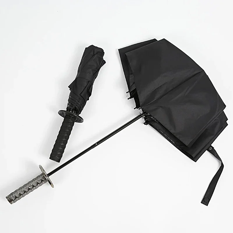 Samurai-Sword-Umbrella-3-Folding-Creative-Woman-Men-Windproof-Portable ...