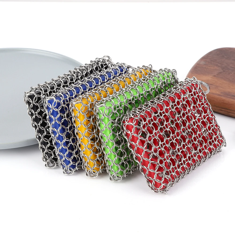 Stainless Steel Cast Iron Scrubber Skillet Chainmail for Cast Iron Pan ...