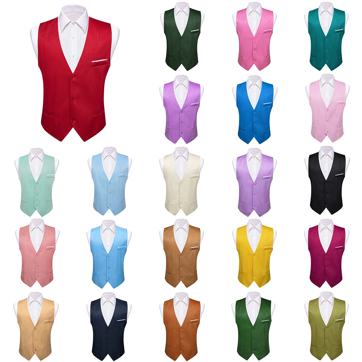 Luxury-Vest-for-Men-Silk-Red-Black-Blue-Green-Pink-Gold-Yellow-Purple ...