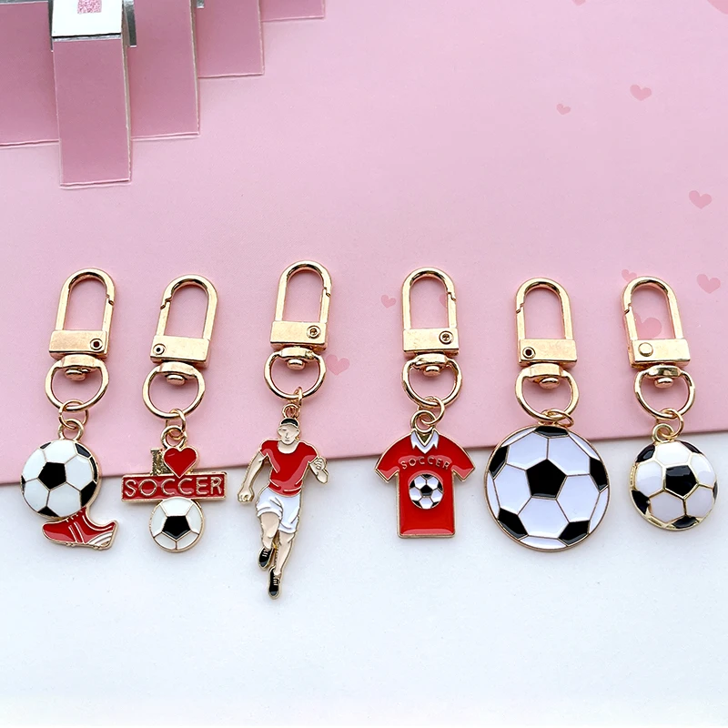 6Pcs-Fashion-Football-Metal-Men-Keychain-Soccer-Shoes-Bag-Car-Key-Ring ...