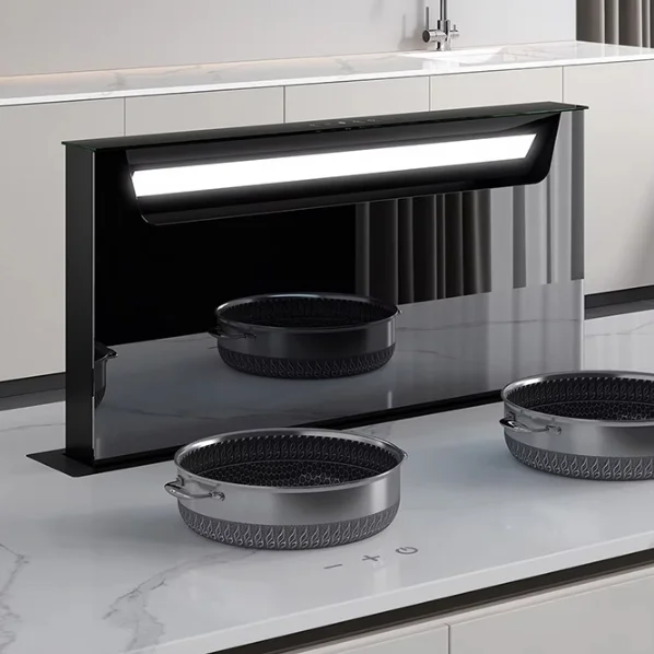 Hidden Table Top Lift Range Hood, Open Type Desktop Invisible Range ...