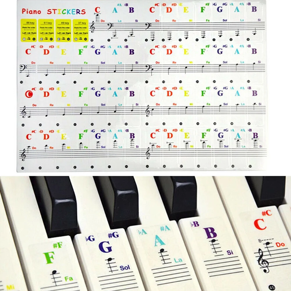 Transparent-Colorful-Pianos-Keyboards-Stickers-Notes-15-5x40mm-For-88 ...