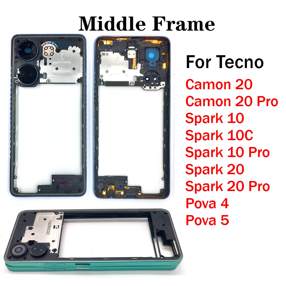 For Tecno Camon 20 Pro Spark 10 10C 20 Pova 4 5 Pro Middle Frame ...