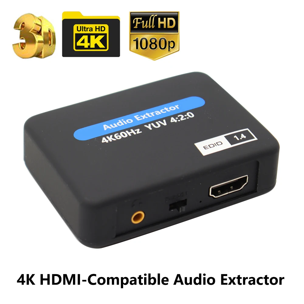 4K-HDMI-Compatible-Audio-Extractor-Optical-Toslink-SPDIF-3-5mm-Audio ...