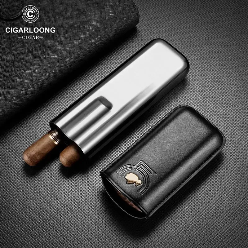Travel-Cigar-Case-Stainless-Steel-Portable-Cigar-Tube-Anti-pressure ...