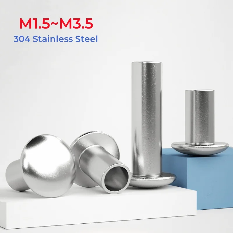 GB873-304-Stainless-Steel-Round-Flat-Truss-Head-Half-Semi-Hollow-Shank ...