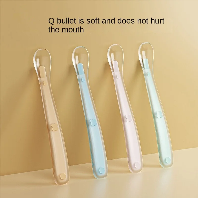 Baby Silicone Soft Spoon Children's Training Spoon Baby Feeding ...