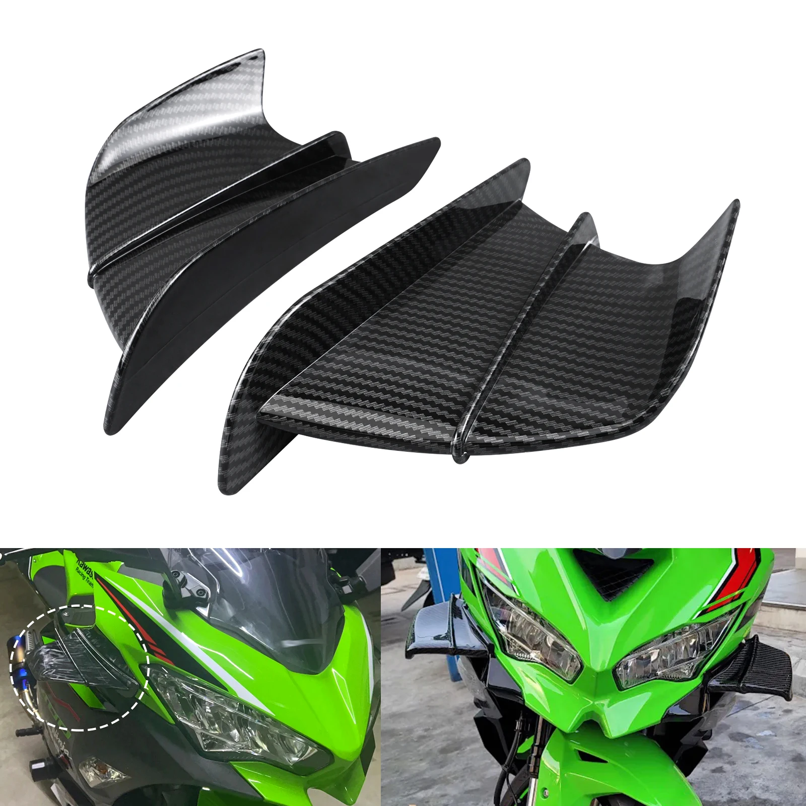 Universal-Motorcycle-Winglet-Side-Wing-Winglets-for-Kawasaki-Ninja-250R ...