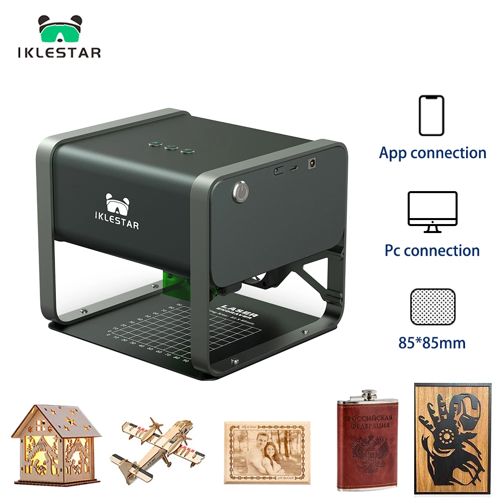 IKLESTAR 5500mW Laser Engraver CNC TX Laser Logo Mark Printer with App Software Control Mini ...