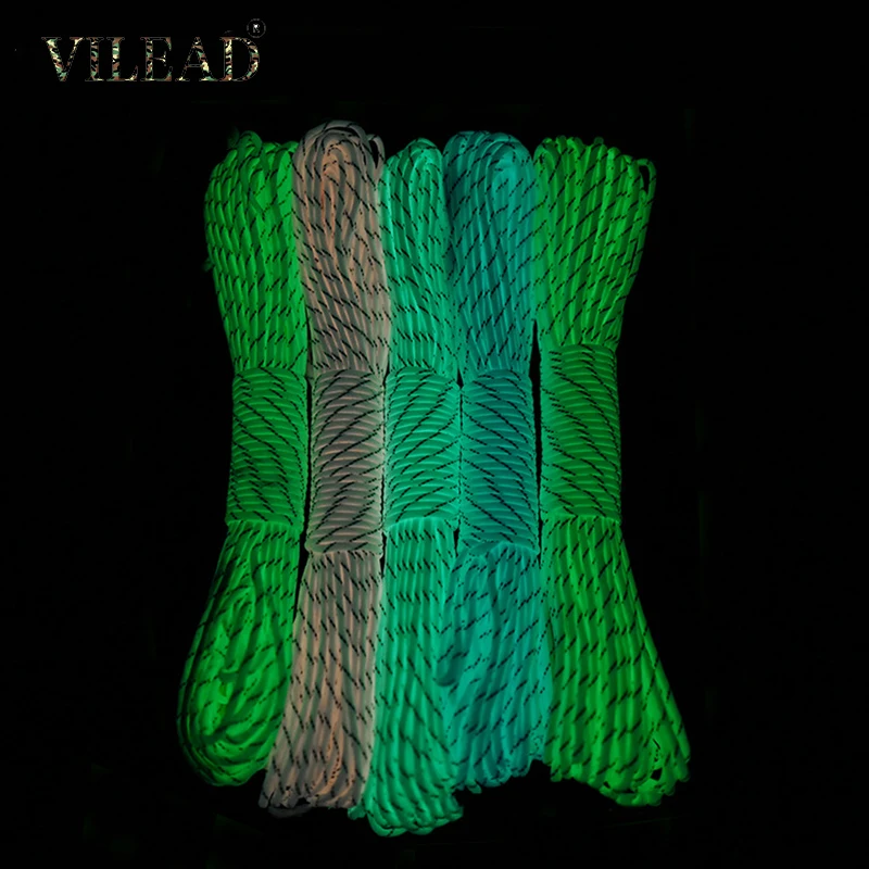 Vilead Luminous Paracord 9 Core Outdoor Fluorescent Rope Camping ...