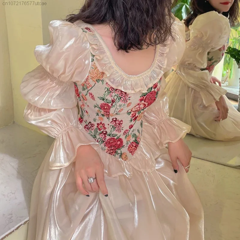 Gaun-putri-lengan-panjang-Puff-gaya-istana-Perancis-baru-2024-untuk ...