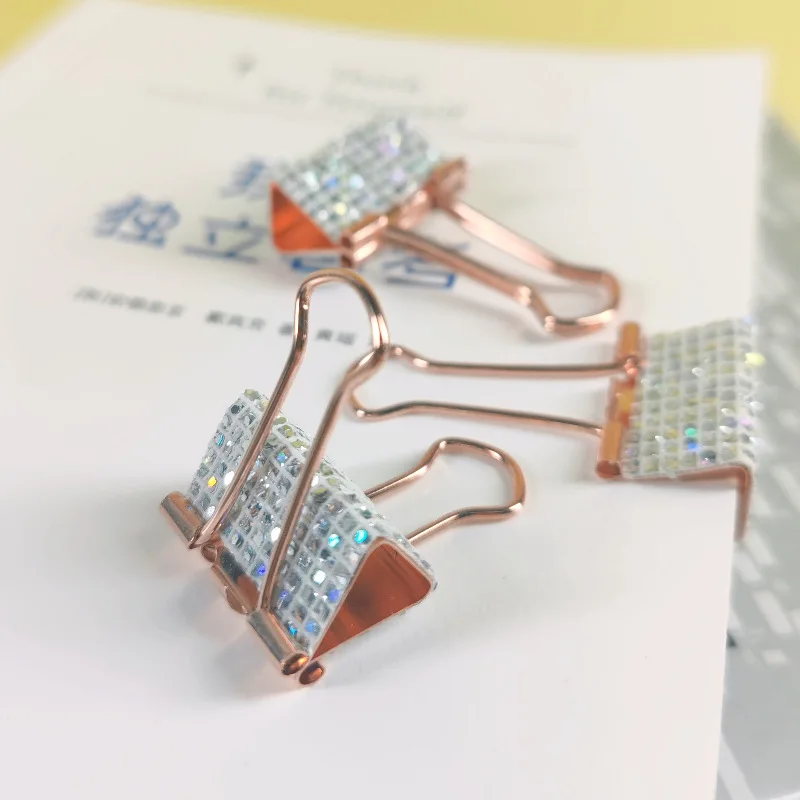 6Db/Tétel Gyémánt Fém Kötőanyag Klipek 25 Mm Jegyzetek Levélpapír Klip ...