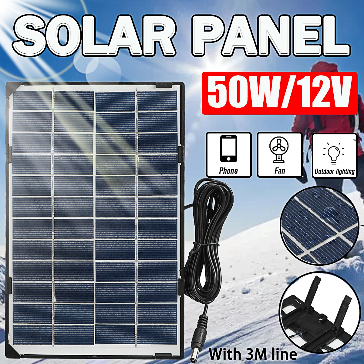 50W-Solar-Panel-For-Solar-Light-Outdoor-Refletor-led-Solar-Spotlights ...