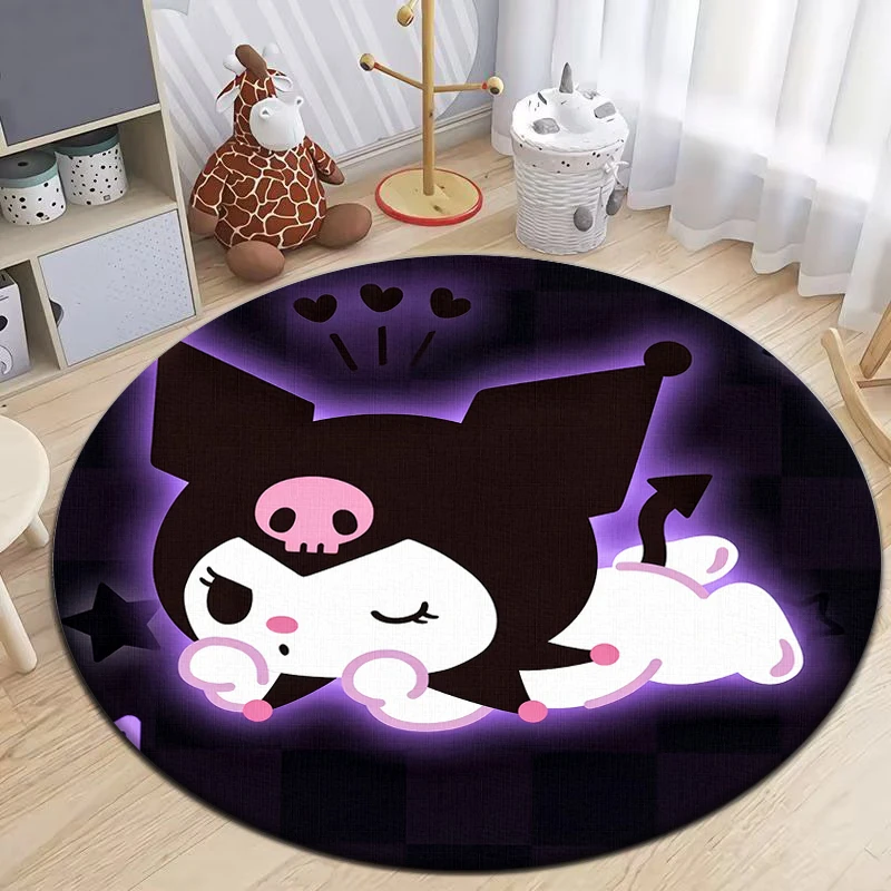 Kuromi-HD-Printed-Cartoon-Round-Carpet-for-kids-Living-Room-Rugs ...