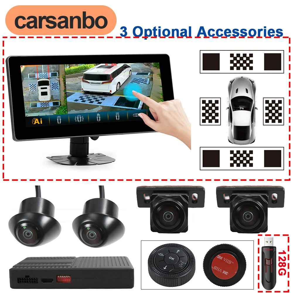 Carsanbo AHD 1080P 360 Degree 3D Surround View System with Bird Eyes ...