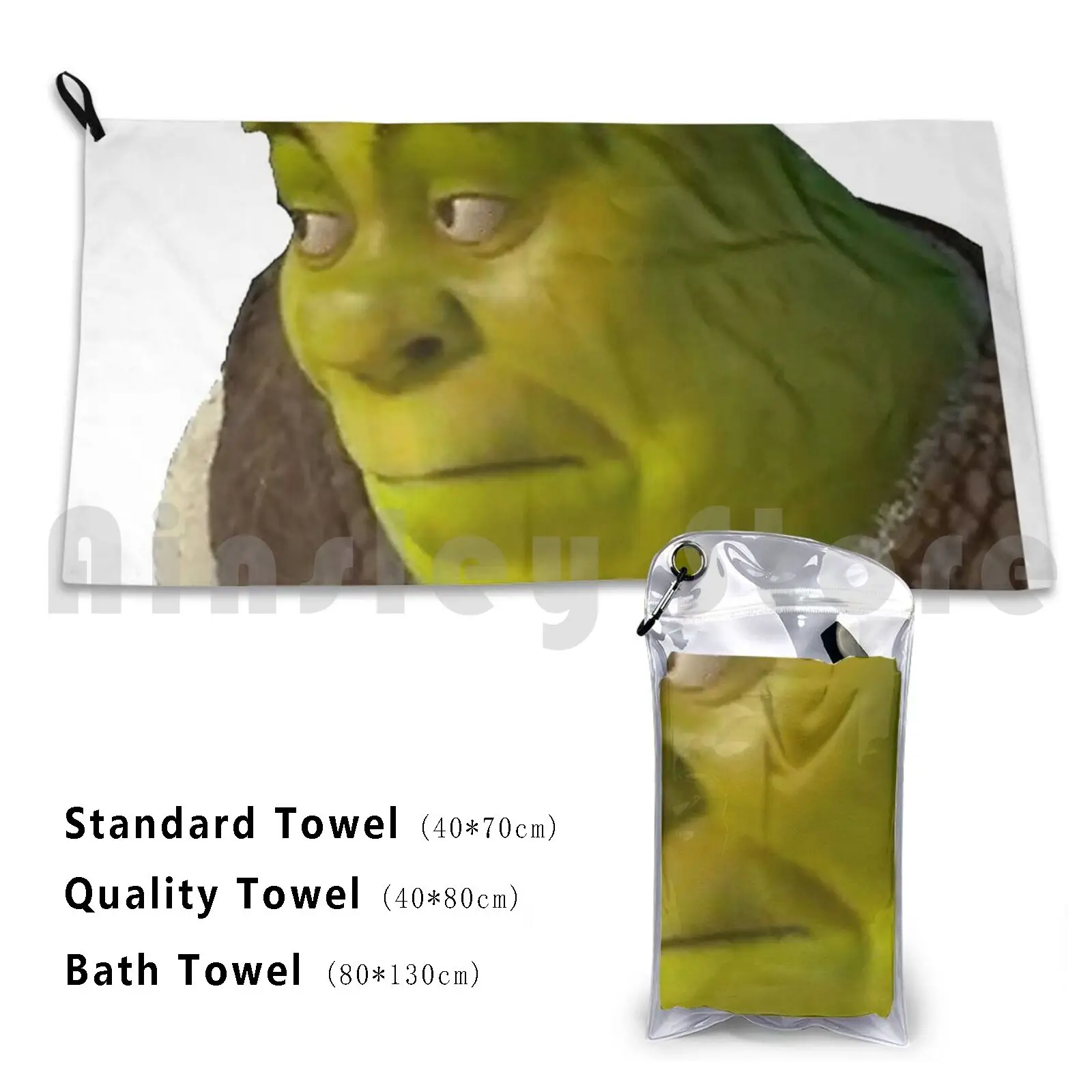Shrek Meme Beach Towel Quick Dry Quality Towel Shrek Meme Png Shrek ...