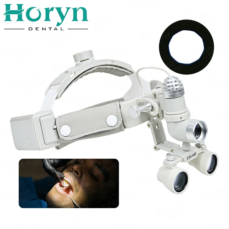 Dental Headlight Loupe 2.5X/3.5X Wireless 5W Surgical LED Headlamp ...