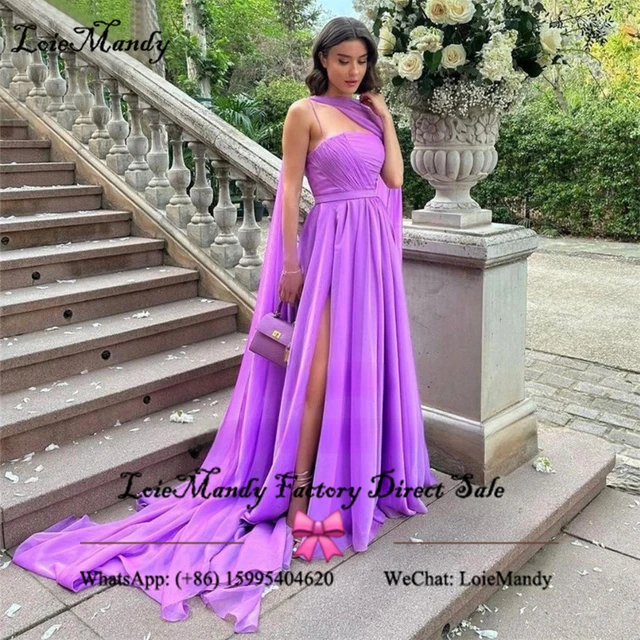 Lavender Chiffon Prom Dress