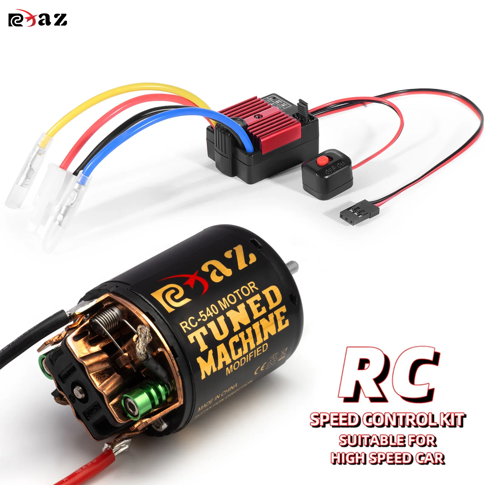 RCXAZ 540 Brushed Motor 13T-80T ESC 60A Speed Control Combination Set ...