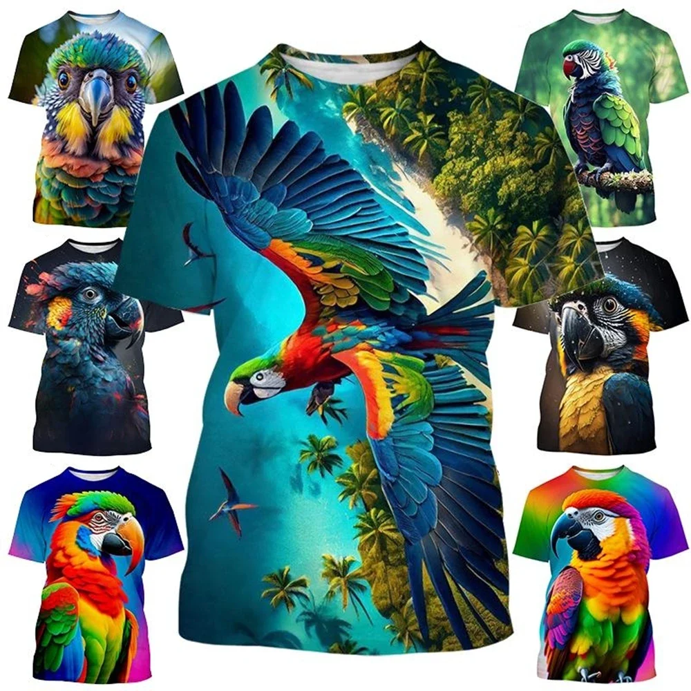 Parrot 3d Printed T-Shirt Men's Woemen's Fashion Casual Cool T-Shirt ...