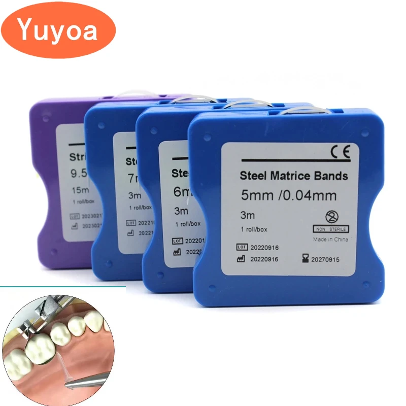 5-Rolls-Dental-Matrix-Bands-Stainless-Steel-Resin-Film-Restoration ...