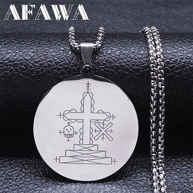 Papa-Ghede-Voodoo-Loa-Veve-Pendant-Necklace-for-Women-Men-Stainless ...