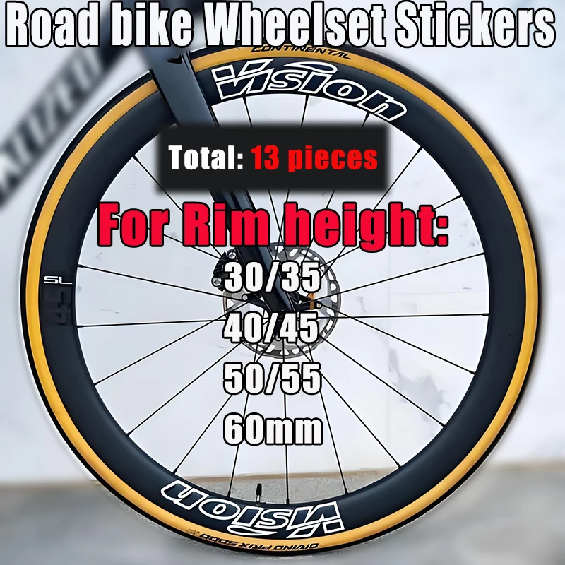 Stickers For 700C 45SL/60SL Road bike wheelset Rim height 35/40/45/50 ...