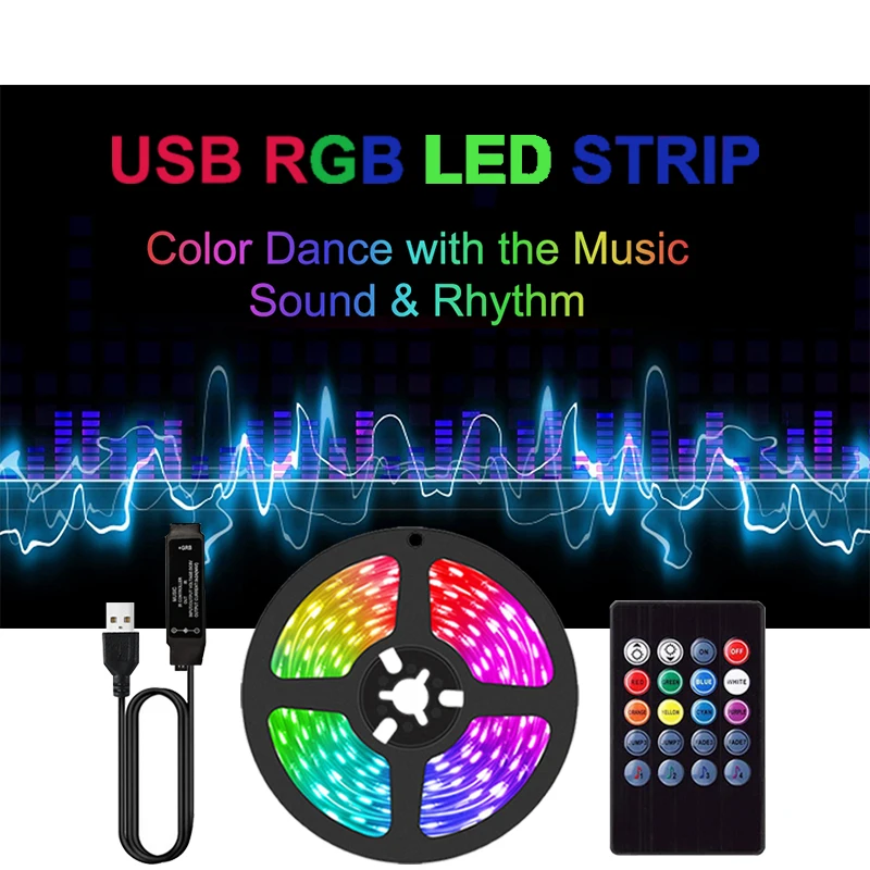 Music-Sync-Led-Strip-Lights-USB-5V-Rgb-Led-Tape-Smart-Led-Lights-For-Tv ...