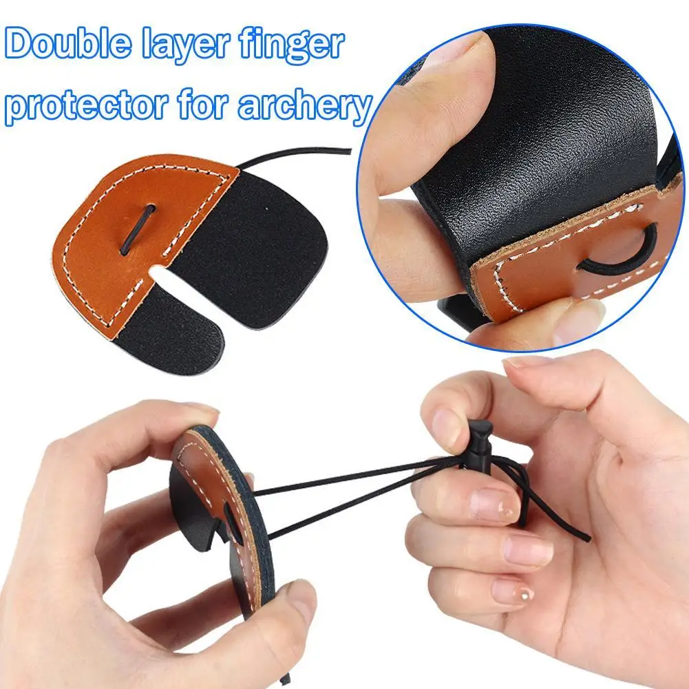 1PCS-Double-Layer-Finger-protection-Guard-For-Archery-Leather-Archery ...
