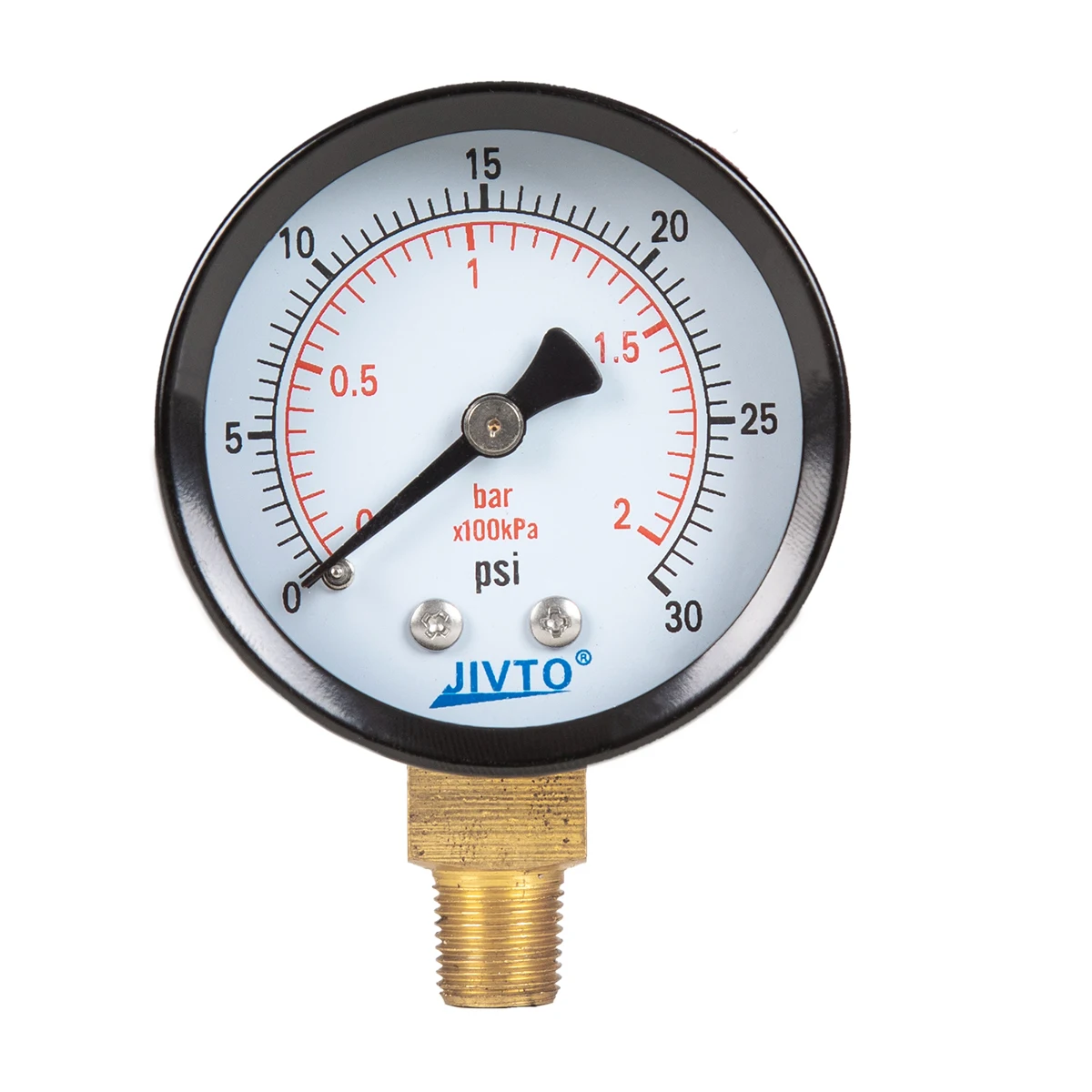 Dry-Pressure-Gauge-Steel-Case-2-Dia-30-Psi-Bar-1-8-NPT-Lower-Mount ...