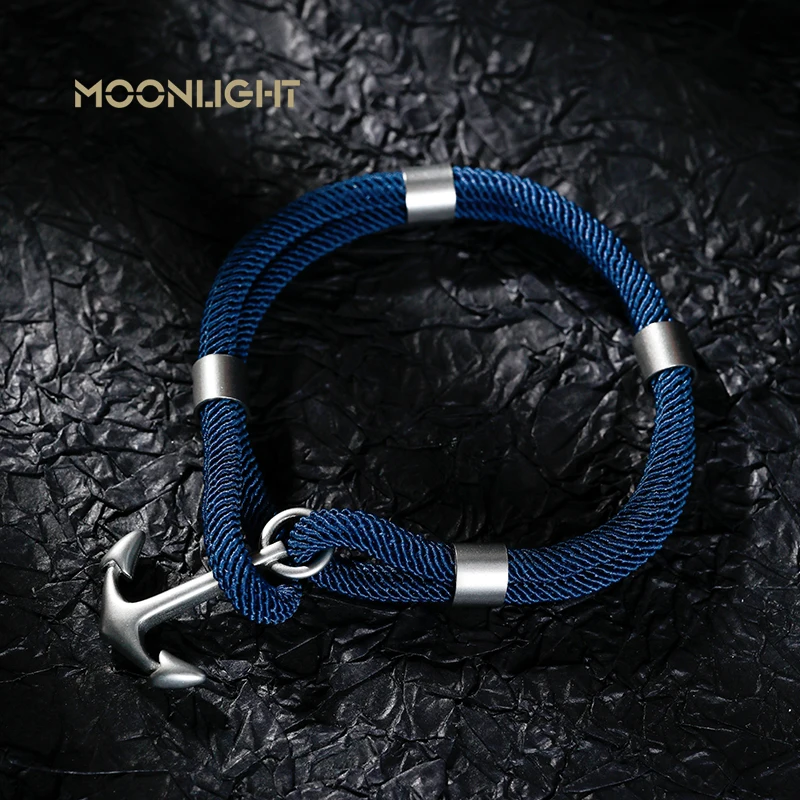 Moonlight Fashion Rope Anchor Bracelet For Men Double Layer Outdoor ...