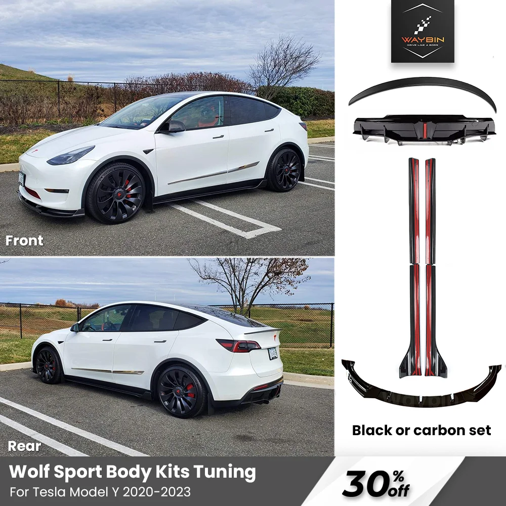 Model-Y-Body-Kits-Wolf-Sport-Rear-Diffuser-Side-Spillter-Spoiler-Bumper ...