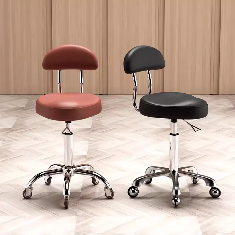 Beauty Salon Stool with Backrest Adjustable Swivel Stool for Nail ...