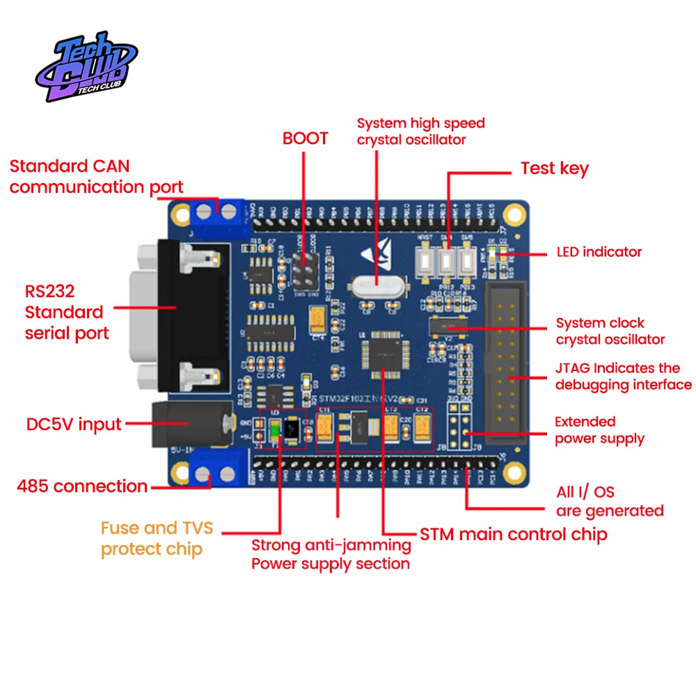 Stm32 Development Board Can Rs485 Stm32f103vet6 Minimum System Arm Mcu Learning For Electronic