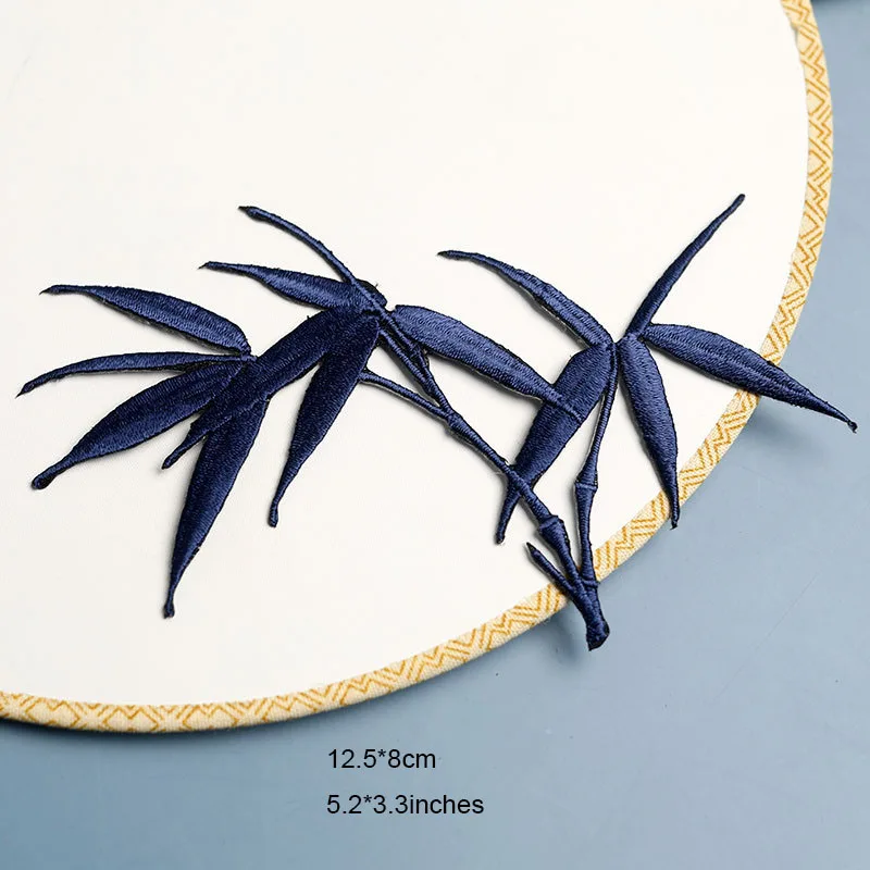 1 Piece Iron on Embroidery Bamboo Branch Bamboo Leaf Stickers DIY Fan ...