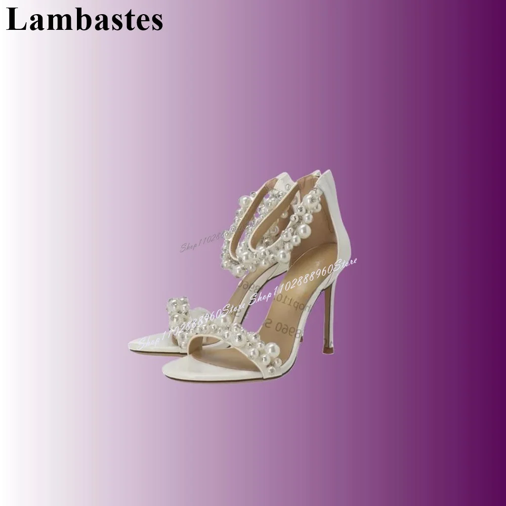 Solid-Pearl-Decor-Sandals-Stilettos-High-Heel-Cover-Heel-Women-Shoes ...